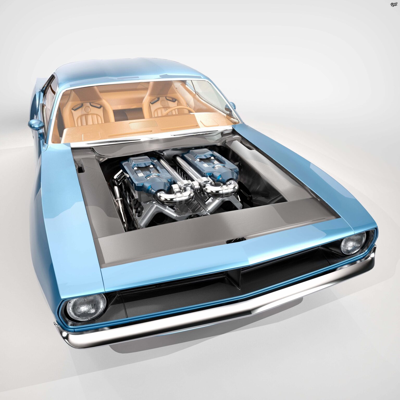 Got A Bugatti W16 Lying Around? A Designer Has The Perfect ‘Cuda For It ...